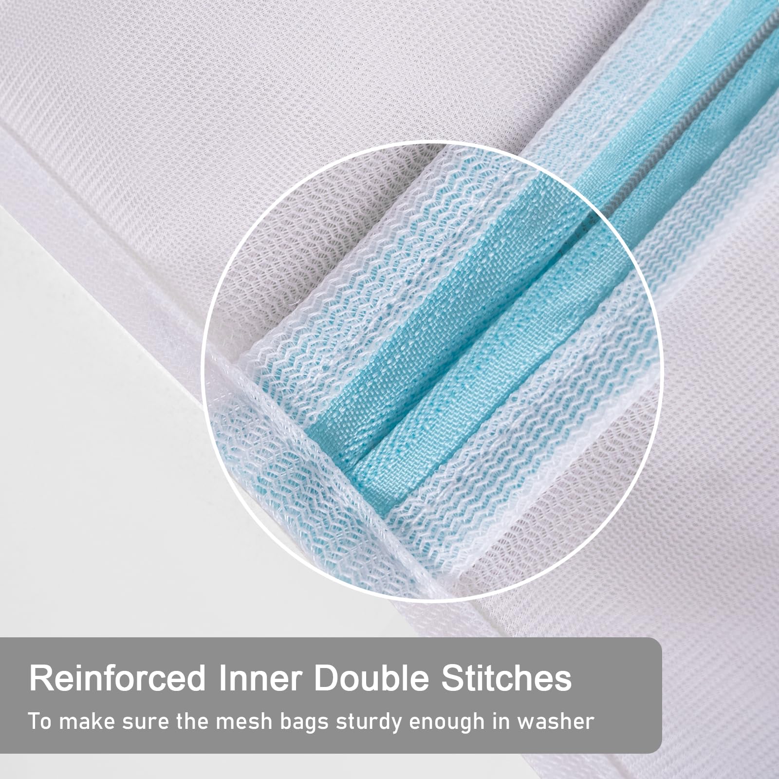 Polecasa Lead-free Premium Soft Fine Mesh Laundry Bags with Sturdy Zipper for Delicates - 3 Pack Durable Laundry Wash Bags - Protect Clothes in Washing Machine - 1 Large, 1 Medium, 1 Small