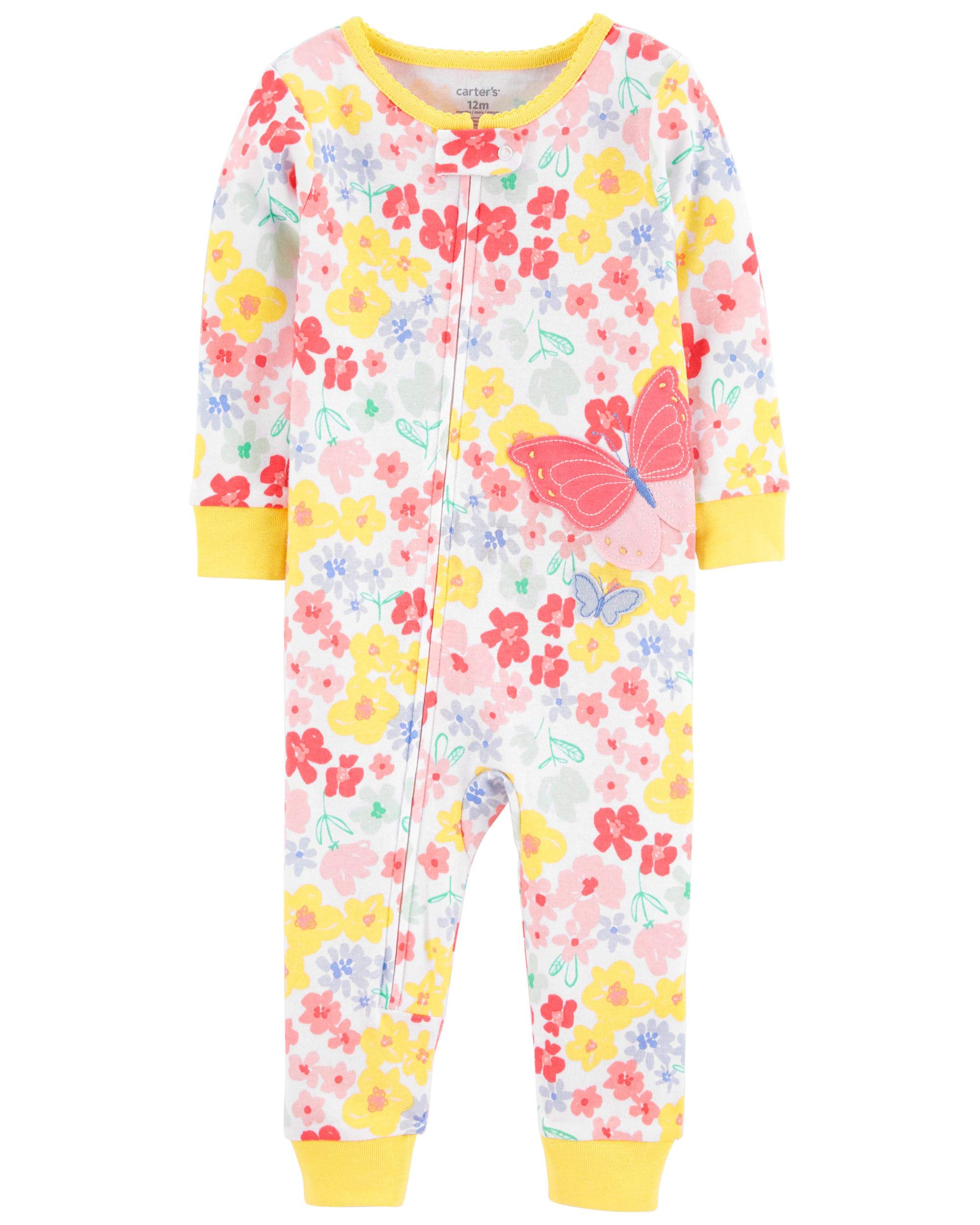 Carter's Baby Girls' 2-Pack Cotton Footless Pajamas (as1, age, 4_years, Fruit/Whale, 4T)…