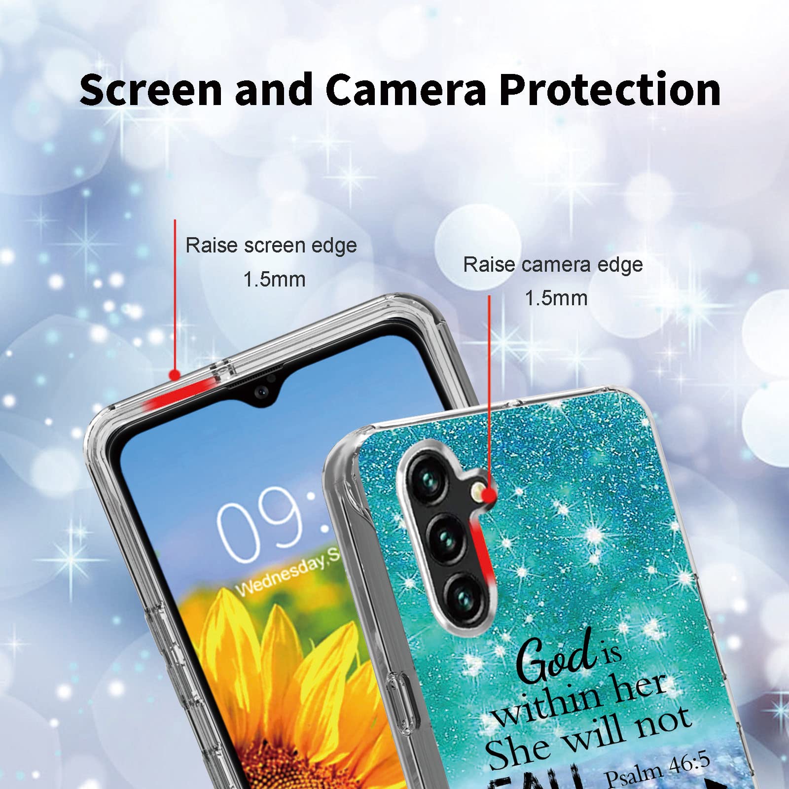 BEOTIWAD Clear Case for Samsung Galaxy A14 5G,Galaxy A14 5G Case,Dual Layer Hard PC Back + Soft TPU Protective Cover for Samsung A14 5G,Sunflower On Wood