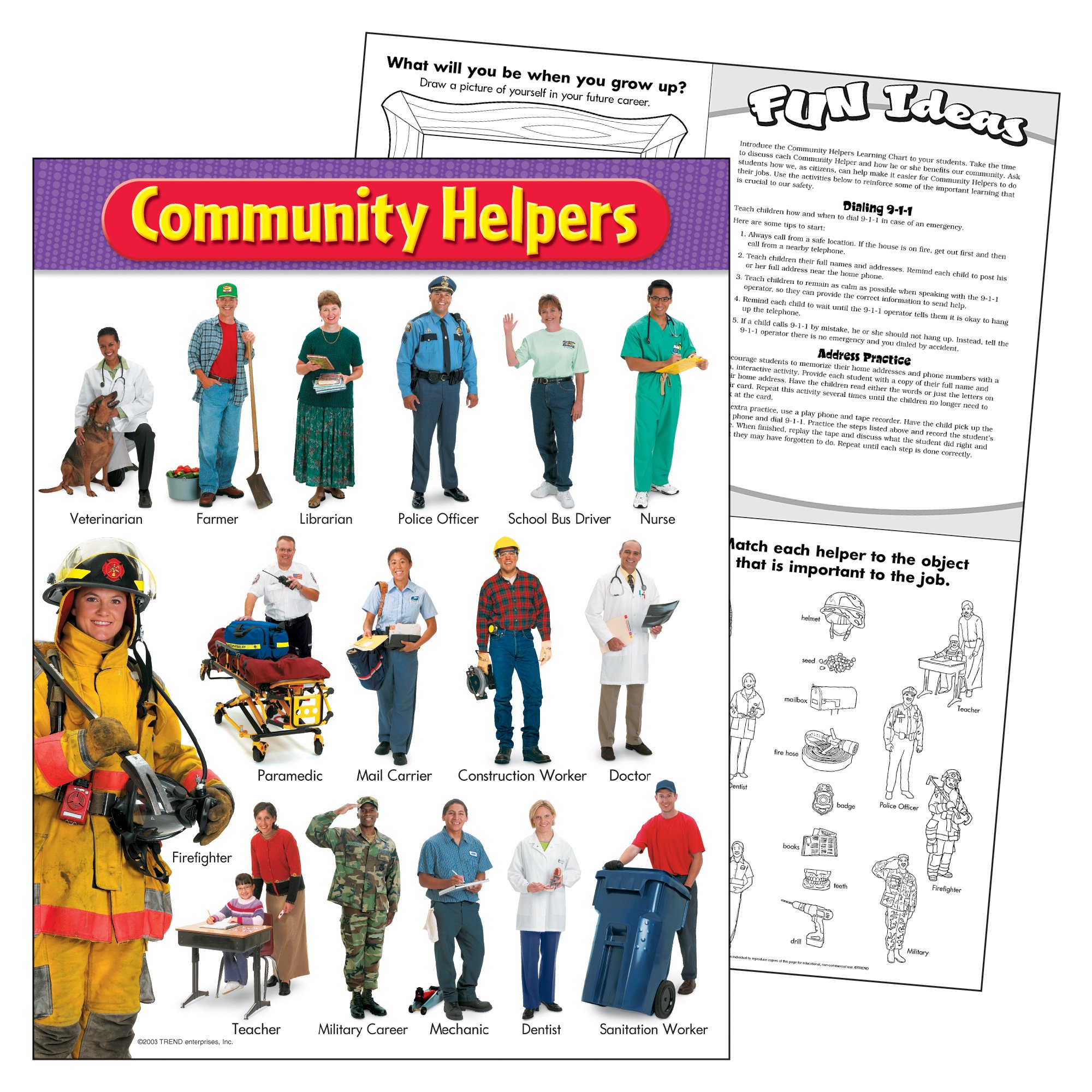 Trend Community Helpers Learning Chart, Classroom Decor, 17" x 22"