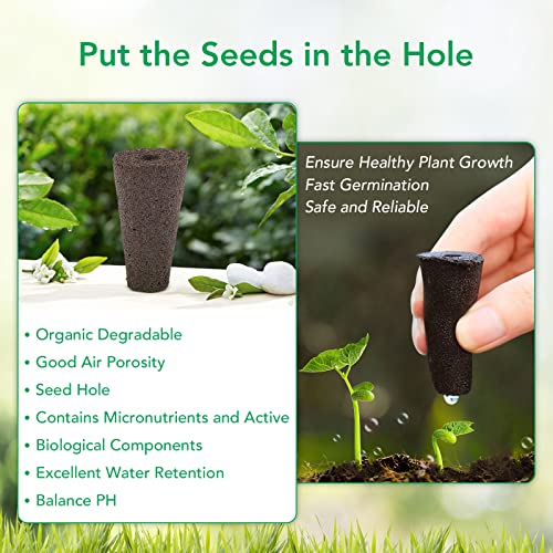 JustSmart 60 Pack Growth Sponges, Replacement Root Growth Sponges Seed Pods Compatible IGS-20SE, Seedling Starter Sponges Kit for Hydroponic Growing System Indoor Garden