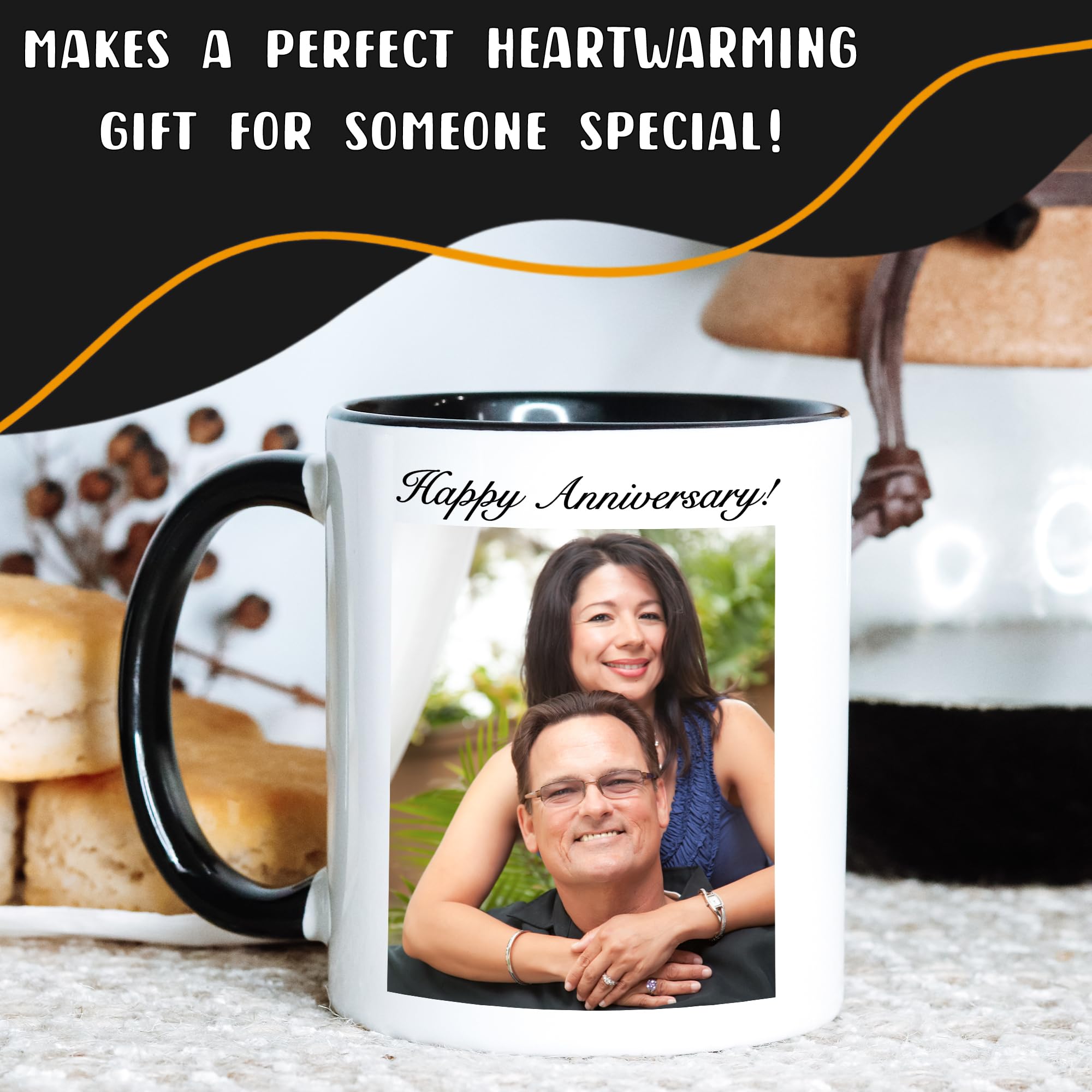 Giftbees Personalized Coffee Mug, Custom Picture Text or Logo Ceramic Mug, Customized Gift for Men & Women, Taza Personalizada with Photo and Words, Customizable 11 Oz Tea Cup | White
