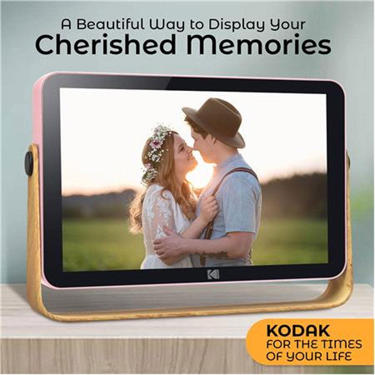 Kodak 10-Inch Touch Screen Rechargeable Wi-Fi Digital Picture Frame (Rose Gold)