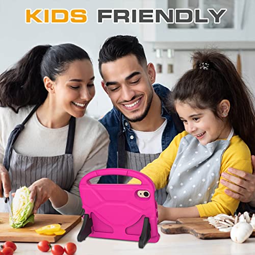 MOXOTEK iPad Mini 6 Kids Case, iPad Mini 6th Generation Case with Screen Protector, Durable Shockproof with Handle Stand Protective Cover for iPad Mini 6th Gen 8.3 inch 2021, Pink