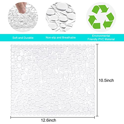 Coopay 2 Pack Kitchen Sink Mat Plastic Sink Protect Mat PVC Eco-friendly Kitchen Adjustable Stainless steel/Porcelain Dish Drying Pad Sink Protector for Bottom of Kitchen Sink, 12.6β x 10.5β (Clear)