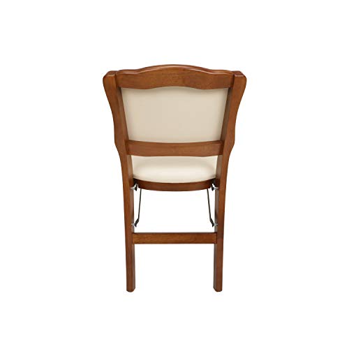 Stakmore French Upholstered Back Folding Chair Finish, Set of 2, Fruitwood