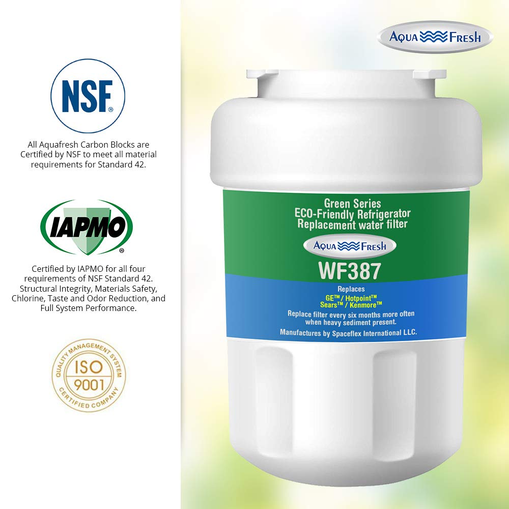 Aqua Fresh MWF Refrigerator Water Filter Replacement Compatible with GE SmartWater MWF, MWFA, MWFP, MWFINT, GWF, 46-9991, HDX FMG-1, WFC1201 (6 Pack)