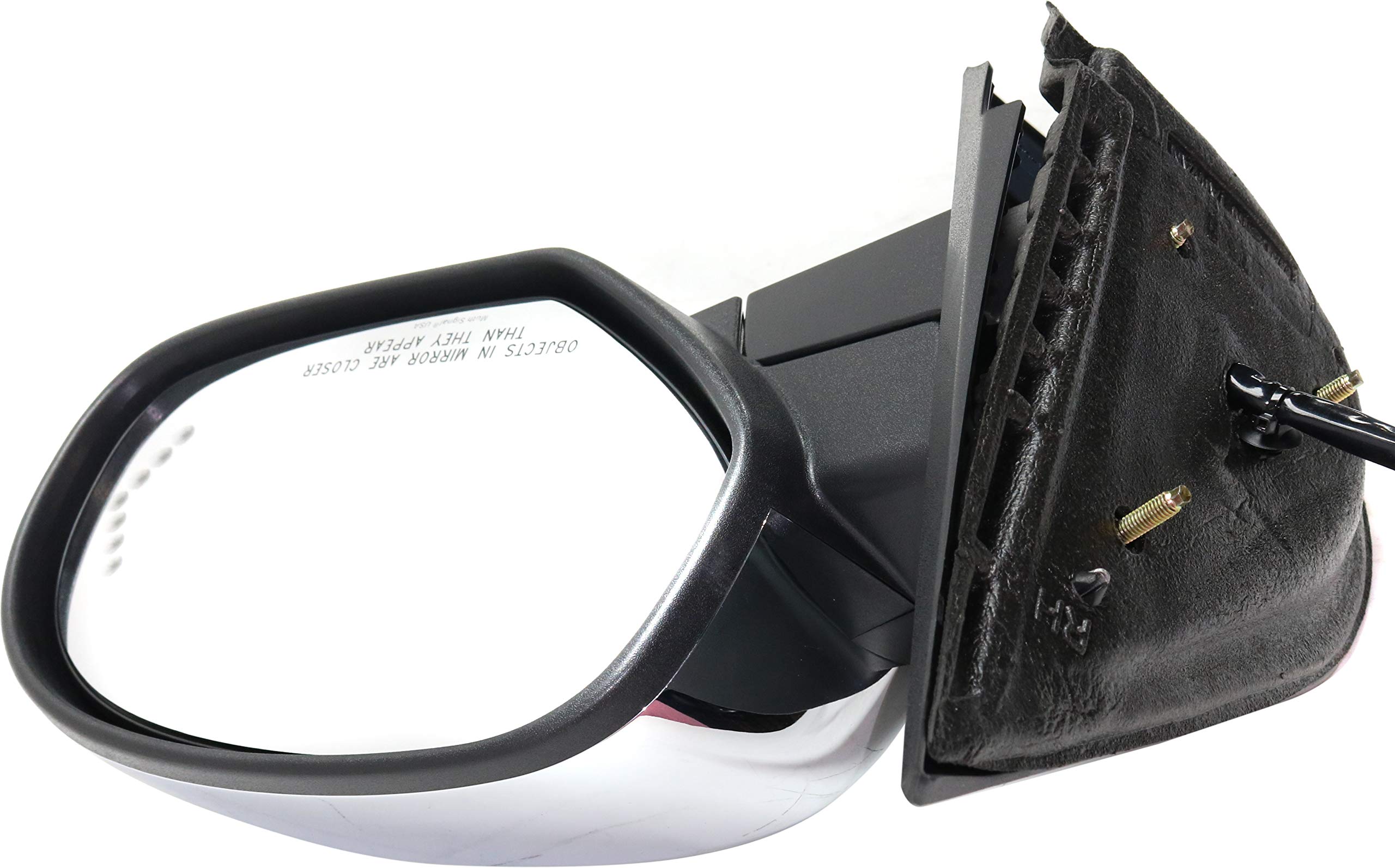 Kool Vue Left & Right Power Heated Mirrors for Chevrolet Silverado 1500 Cadillac Escalade 2009-2014 Power Fold With Signal Light, Memory & Puddle Lamp Chrome without Marker Light; without Spotlight