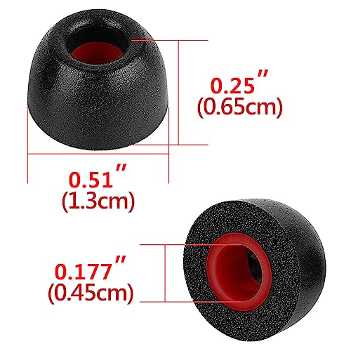 Geekria 3 Pairs Comfort Memory Foam True Wireless Earbuds Ear Tips Compatible with 4.5-6.3mm in-Ear Earphones Nozzle Blocking Noise Foam Tips/Earbud Ear Tips/Tips Eartips (L Size/Short)