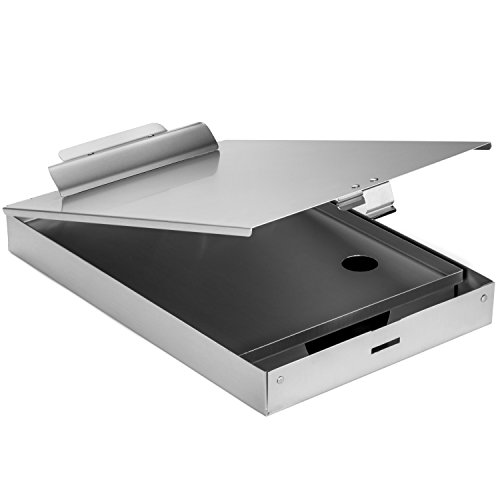 Blue Summit Supplies Aluminum Dual Storage Clipboard, 2 Compartments, Large Heavy Duty Clip for Letter Paper, Great for Office, Jobsite or Classroom