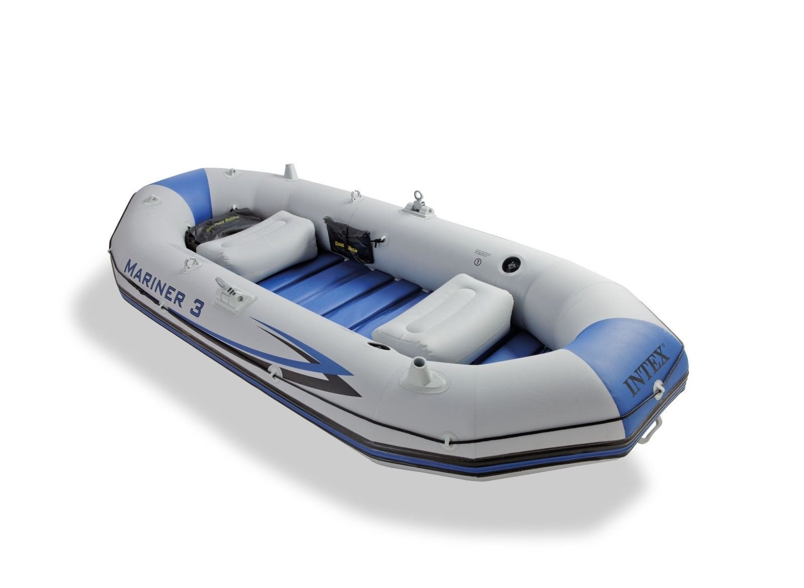 Intex Mariner 3 Boat Set, Grey/Black/Grey, OS