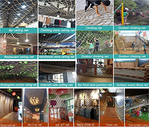 KACQIHTU Hemp Rope Net Child Safety Net Rope Fence Stairs Balcony Railings Garden Playground Safety Protection Rope Netting Climbing Net for Kids