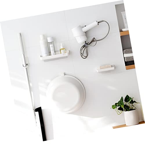 CIYODO 3pcs Bathroom Punch-Free Hanger Clips Mount Storage Shape Broom Racks Traceless Hook Garden Holds Slip Grippers White C- Organizer Anti- Wall Self Multifunctional Drilling
