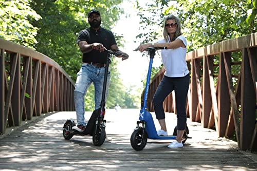 Hover-1 Helios Folding Electric Scooter, 18 MPH Top Speed, 24 Mile Range, 500 Watts Max Power, 10β Pneumatic Tires, Rear Disc Brakes, Removable Battery, and Dual Front Suspension
