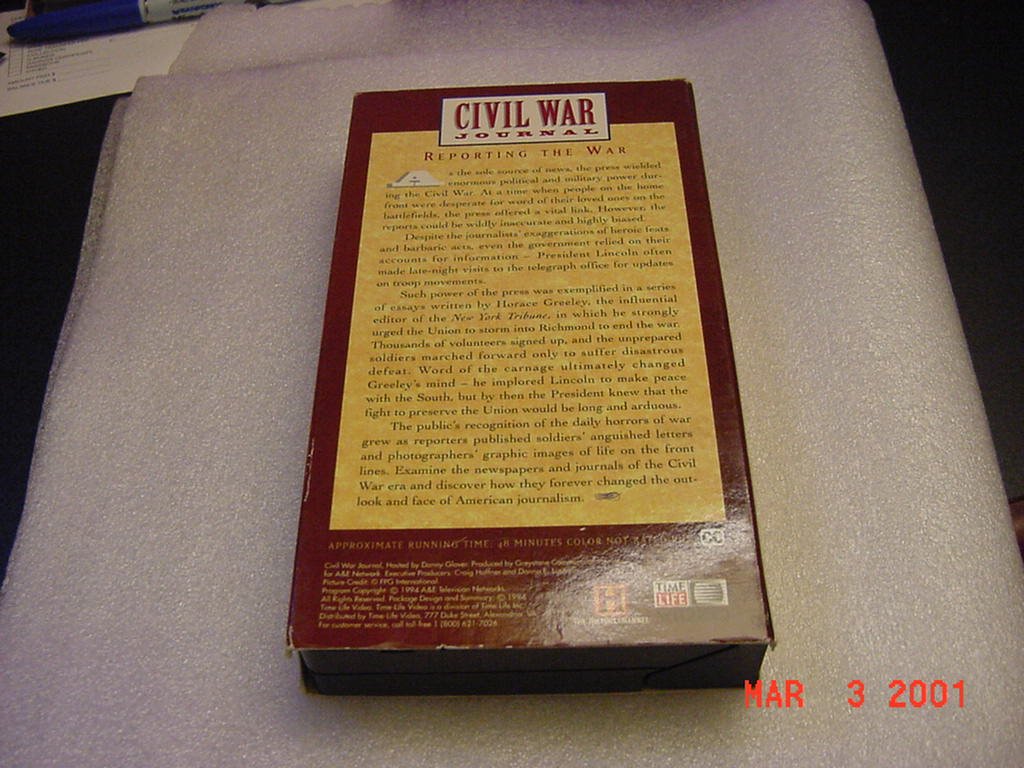 VHS Tape Video Of A &E CIVIL WAR JOURNAL Destiny at Fort Sumter