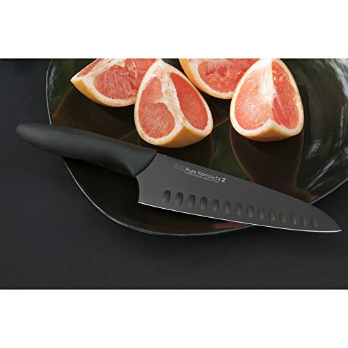 Kai Pure Komachi 2 Hollow Ground Santoku Knife 6.5", Asian-Inspired Knife for All-Purpose Food Prep, Chef Knife Alternative, Hand-Sharpened Japanese Knife