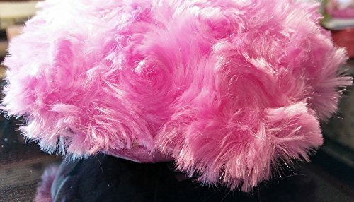 Victorian Rose with Silky Hot Pink Ribbon & Fabric Fleece Powder Puff for Dusting Powder
