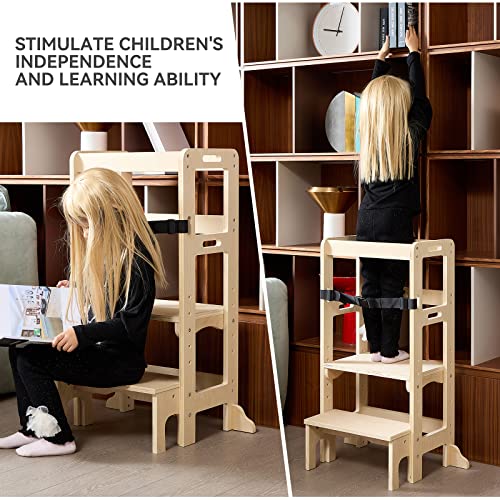 Scolyk Learning Tower for Toddlers 1-3 :Toddler Tower Kitchen Helper Stool for Toddlers,Toddler Kitchen Stool Helper,Toddler Step Stool Kitchen Helper,Toddler Stool for Kitchen Counter