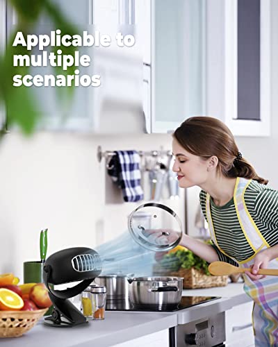 Kaylocheer Clip On Fan, Baby Stroller Fan, 4000mAh, 360° Rotation, Cool & Quiet, 3 Speeds, USB Charging, Convenient Travel Tool.(natural black)