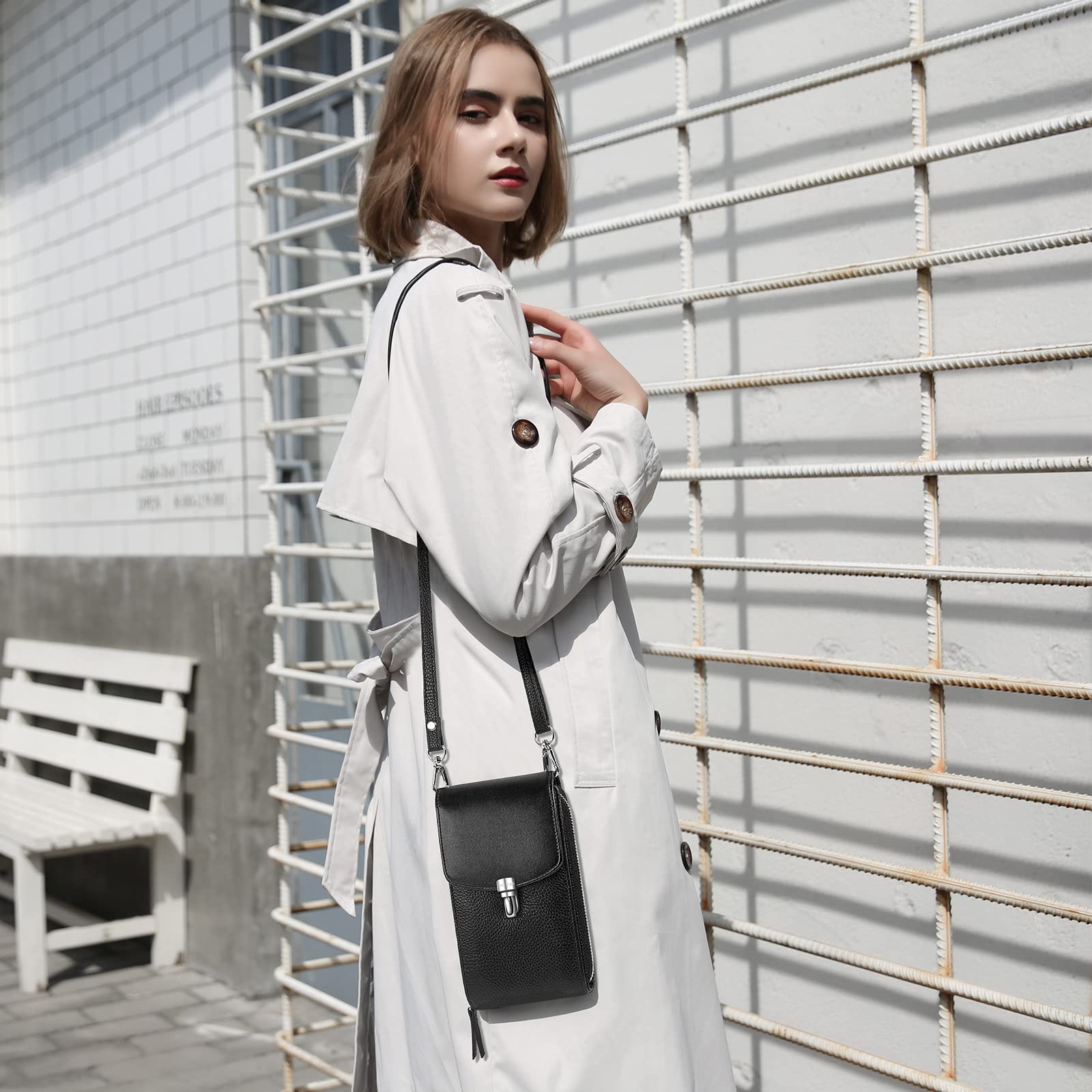Pearl Angeli Small Crossbody Bags for Women Genuine Leather Shoulder Bag with RFID Credit Card Holders