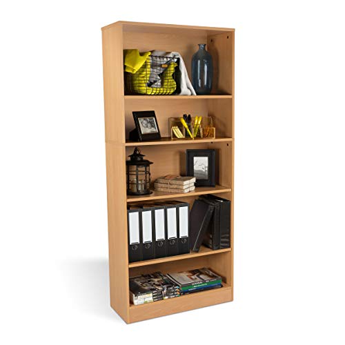 Atlantic Oskar 5-Shelf Multipurposed Bookcase & Storage Cabinet, PN 38408140, in Maple