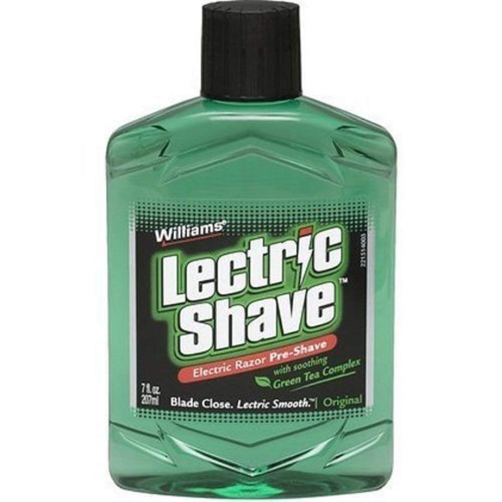 Williams Lectric Shave – Electric Razor Pre-Shave with Soothing Green Tea Complex, 7 fl oz (207 mL)