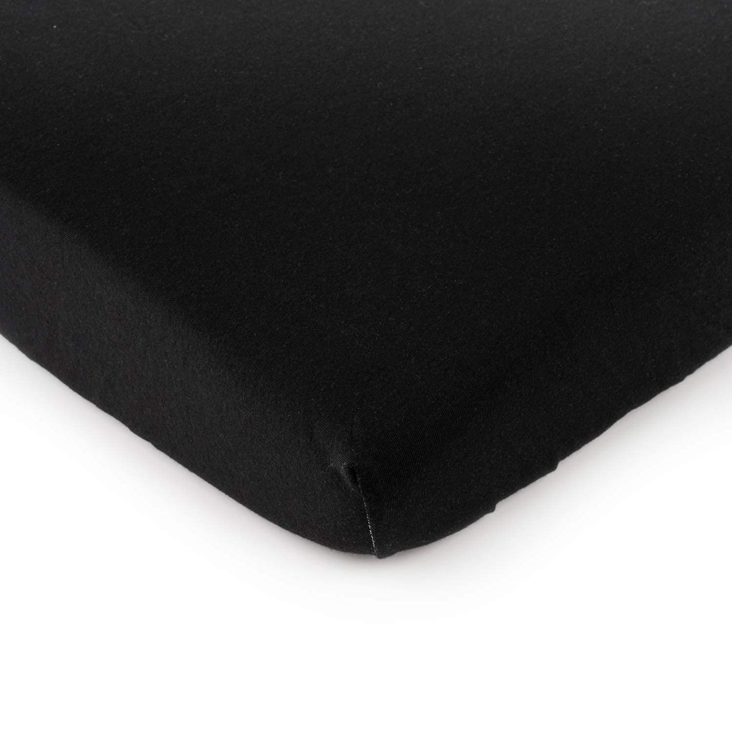 SheetWorld Fitted 100% Cotton Jersey Portable Mini Crib Sheet 24 x 38, Solid Black, Made in USA