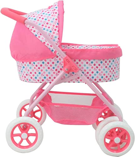 Kookamunga Kids Unicorn Reversible Doll Pram with Diaper Bag. for Kids Aged 3+ Fits Dolls up to 18". Doll not Included.