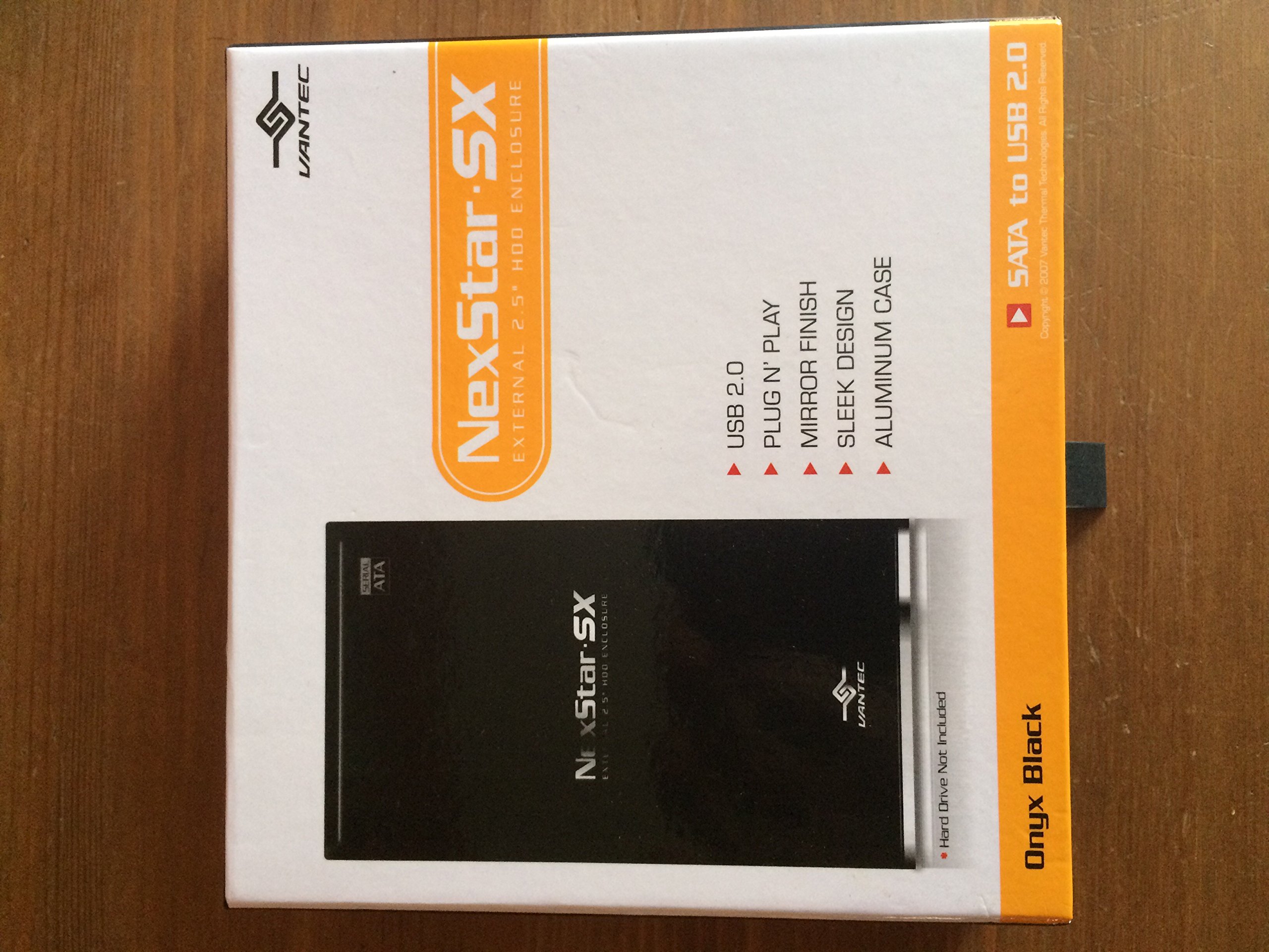 Vantec NexStar SX NST-285S2-BK 2.5-Inch SATA to USB 2.0 External Hard Drive Enclosure (Onyx Black)