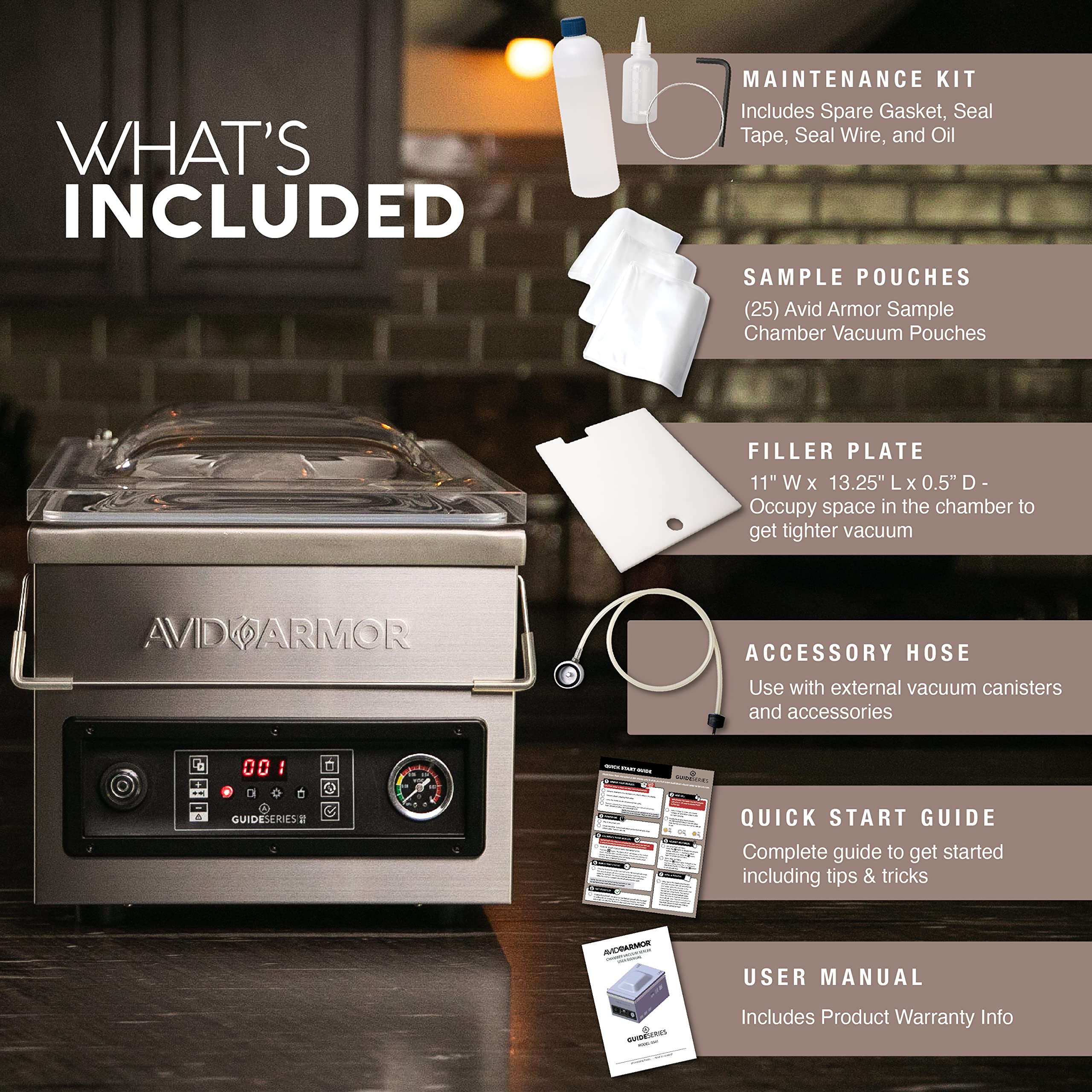 Avid Armor Chamber Vacuum Sealer GS41 with Pump Oil