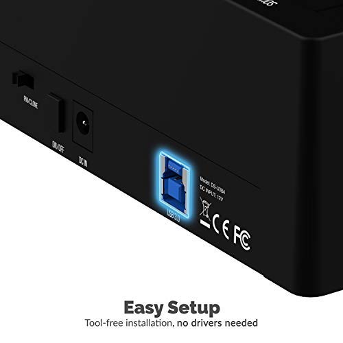 SABRENT Docking Station SSD/External Hard Disk/HDD 2.5/3.5 inch, USB 3.2 Gen 1, 4 Slots for SSD/HDD, with Power Supply and Fan, for SATA SSD/HDD, with 4 Separate ON/Off switches (DS-U3B4)