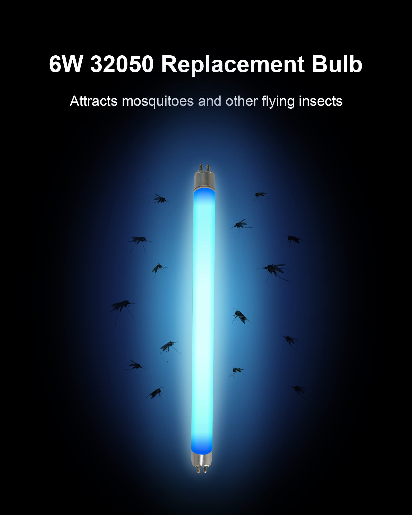 Dichroma 32050 6-Watt Replacement Bulbs Compatible with DynaTrap DT2000XL DT2000XLP DT2000XLPSR Mosquito Trap, T5 6W BL UV Light Bulb for Dynatrap 1 Acre Insect Trap (6 Pack)