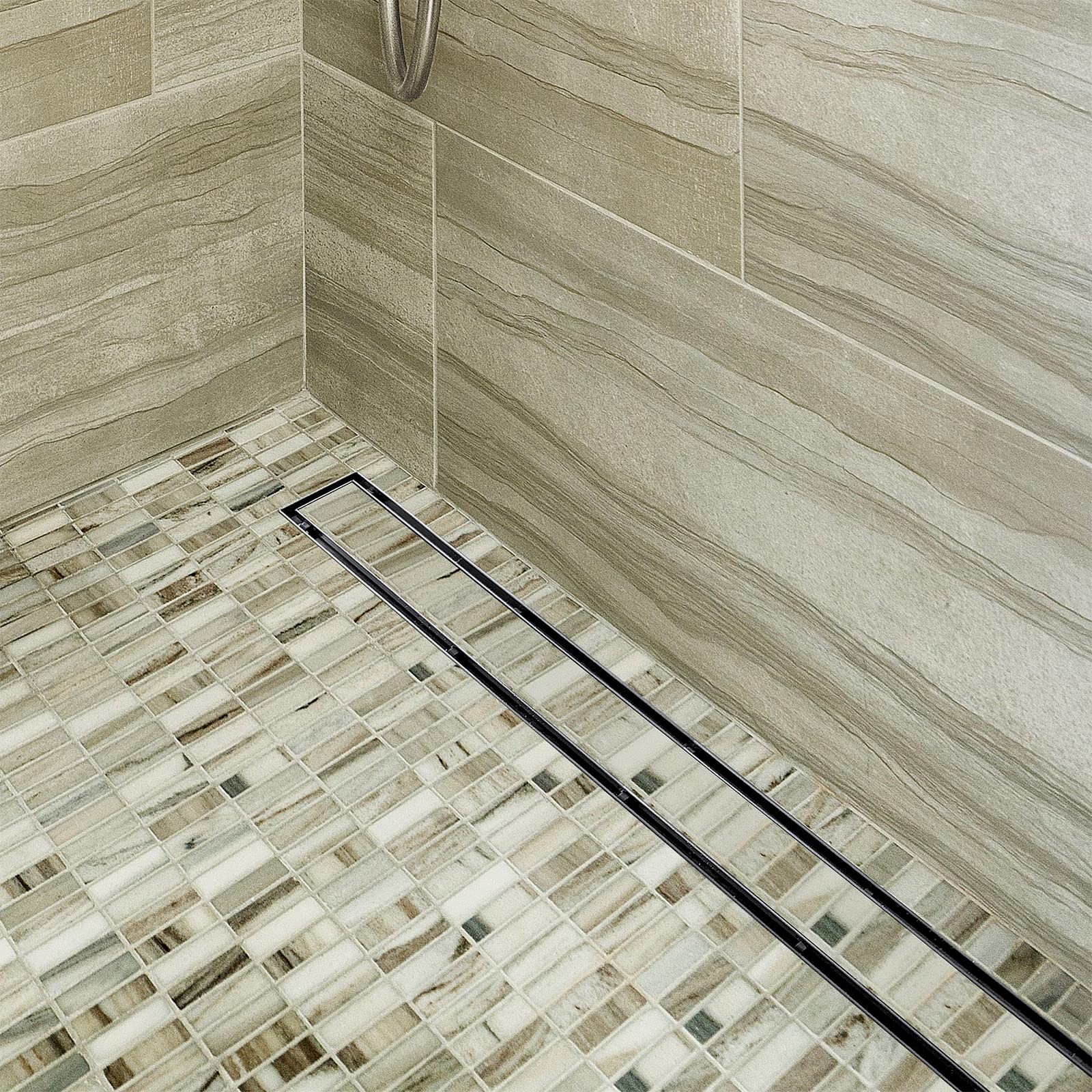 Neodrain 42-Inch Linear Shower Drain with Tile Insert Grate, Professional Brushed 304 Stainless Steel Rectangle Shower Floor Drain Manufacturer, Linear Drain with Leveling Feet, Hair Strainer