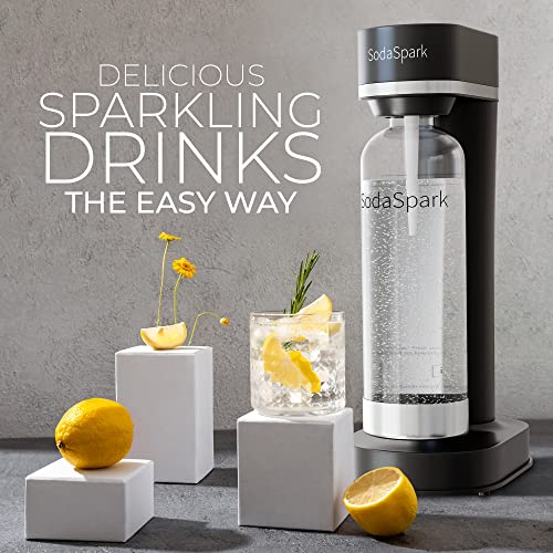 Modern Design Sparkling Water Maker – Soda Water Maker with 1l BPA-Free Reusable Bottle–Carbonated Water Maker for Home – Soda Streaming Machine for Seltze (SS697B)