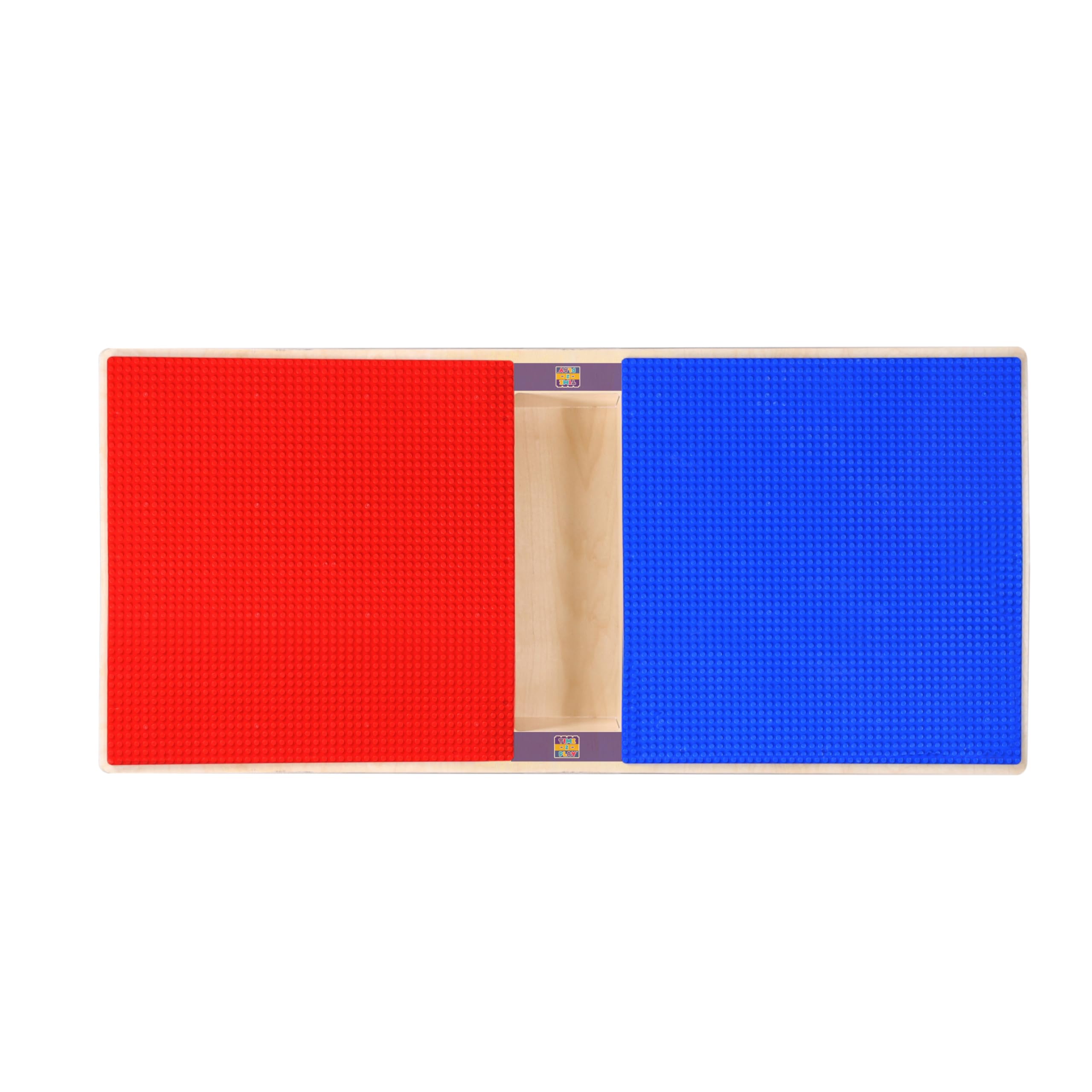 Contender Time-2-Play Kids Activity Play Table, Compatible with Lego Bricks, Extra Sturdy Birch Plywood, 35" W X 15.5" D, Red & Blue, 22" Legs for Ages 6-9