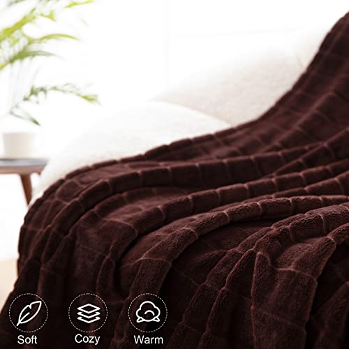 Bertte Throw Blanket, 330 GSM Super Soft Lightweight Luxury Fleece Blankets for Couch Sofa Bed Ultra Luxurious Warm and Cozy for All Seasons, 50"x 60", Lavender