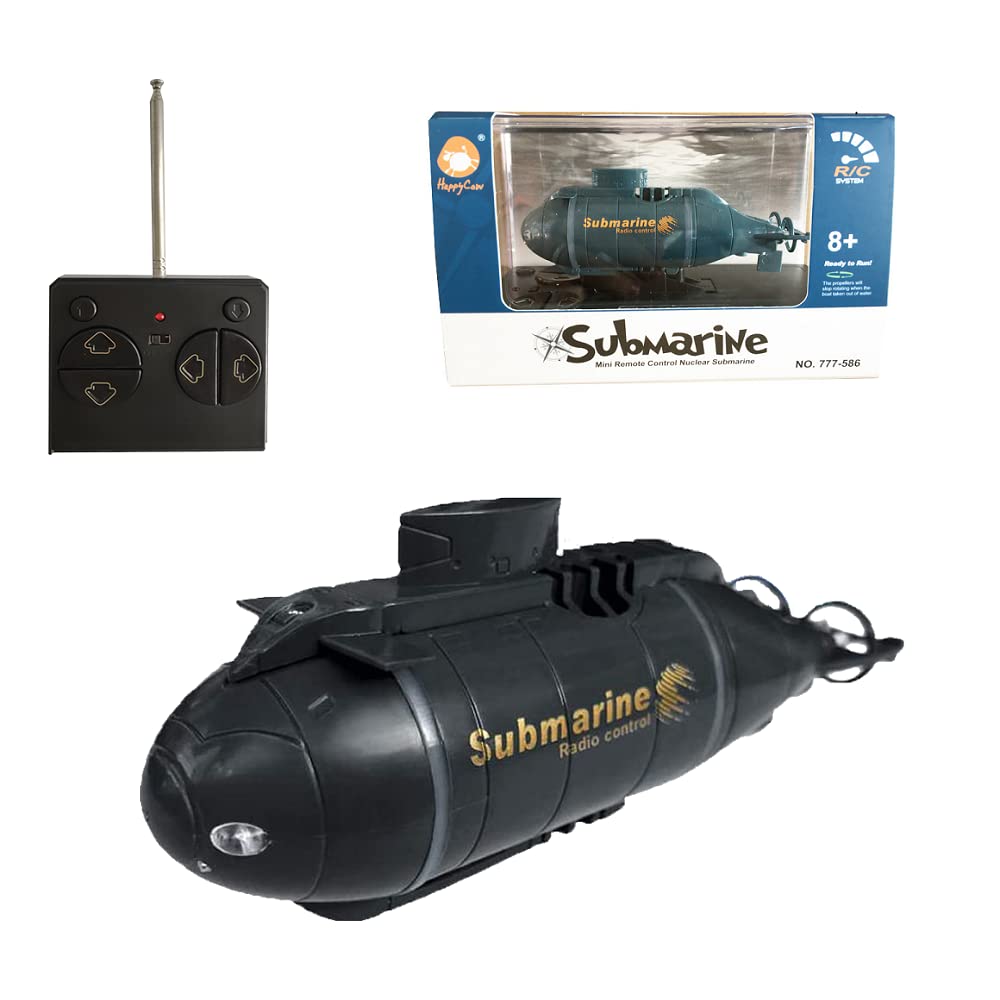 Jujuism Mini Remote Control Nuclear Submarine RC Race Boat Ship High Speed Waterproof Diving in Pools Lake Ponds, Best Gift for Kids Boys(Black)
