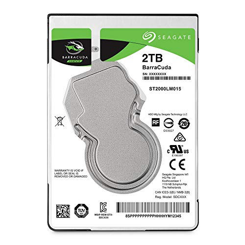 Seagate BarraCuda 2TB Internal Hard Drive HDD β 2.5 Inch SATA 6Gb/s 5400 RPM 128MB Cache for Computer Desktop PC β Frustration Free Packaging (ST2000LM015)
