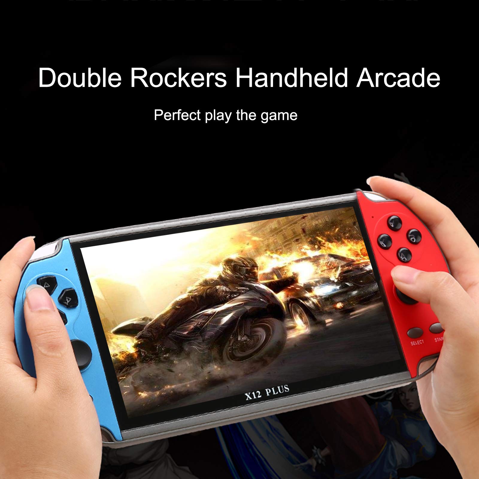 GoolRC Video Game Console Handheld Game Players X12 Plus 7 inch Built in 1000 Games 16GB Handheld Double Joystick Game Controller Spupport AV Output TF Card Music E-Book