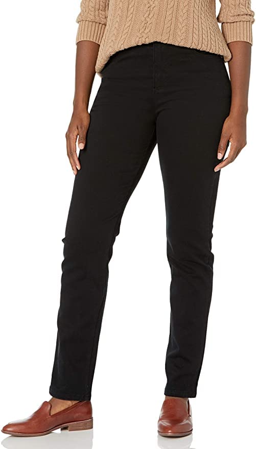 Gloria Vanderbilt Women's Size Classic Amanda High Rise Tapered Jean, Black, 18 Plus
