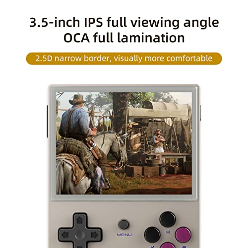DREAMHAX RG35XX Portable Game Console with 640*480 3.5 Inch IPS Screen Built-in 5470+ Games Linux System, Handheld Video Games Support Gamepad and HDMI TV Output, Retro Game Gift (Gray)