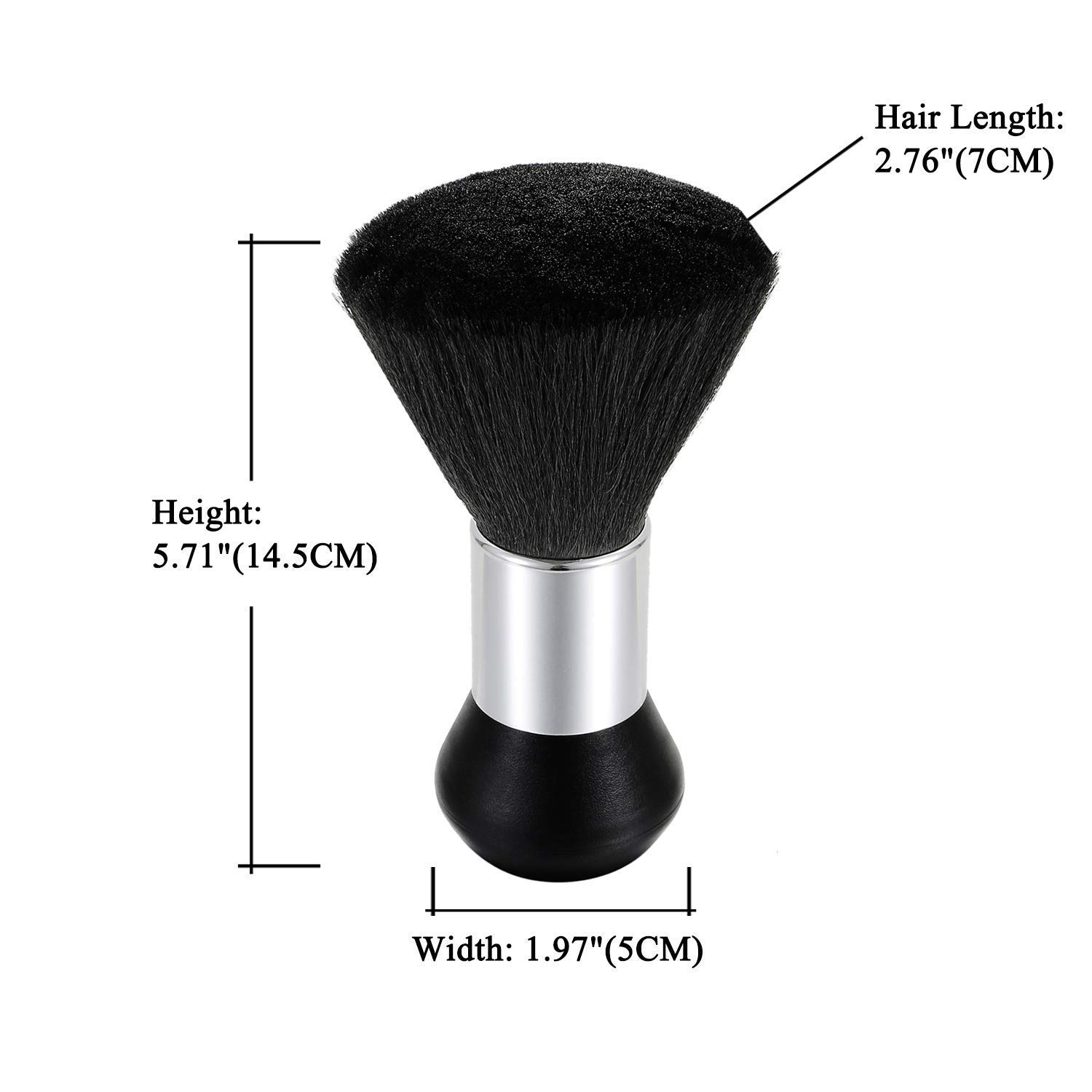 Vtrem Hair Brush, Barber Brush Neck Duster: Black, Oblong, Nylon Bristles, Plastic Handle, Hair Brush for Barbers or Salon Professionals