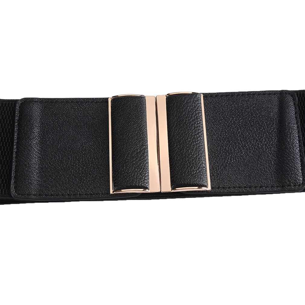 Beltox Womens 3" Wide Belt Elastic Stretch Cinch Waistband Lady Cummerband(30"-51",Black D)