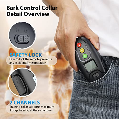 GHORA RS1 Dog Training Collar w/Remote 1200Ft Control Range, Dog Shock Collar 3 Modes, Beep, Vibration and Shock,Rechargeable Waterproof Trainer E-Collar,for Small Medium Large Dogs(8-150lbs)