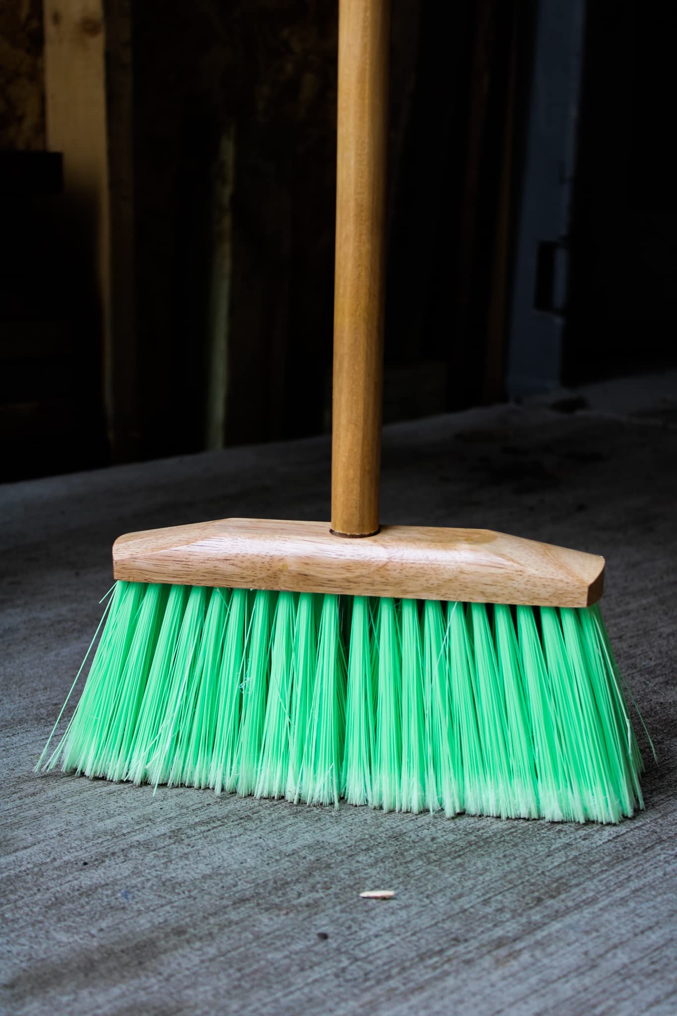 BLYSK Indoor/Outdoor Heavy Duty Wooden Broom Brush, Sweeper, Head Replacement Soft bristles, Great use for Home, Kitchen, Room, Office, Patio, Deck Floor (Broom Head with a Handle)
