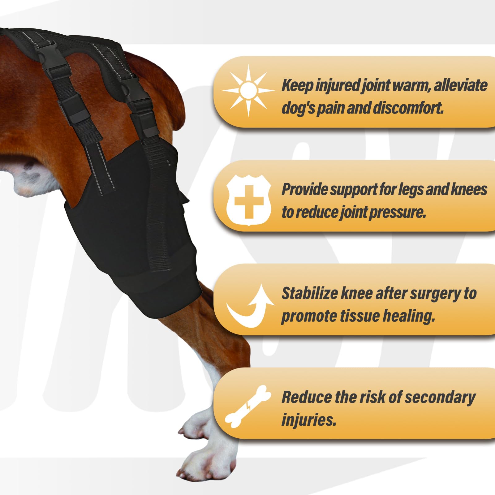 Dog Knee Brace with Side Stabilizers - Support for Dog ACL CCL Cruciate Ligament Injury Joint Pain and Muscle Sore(Size XXL