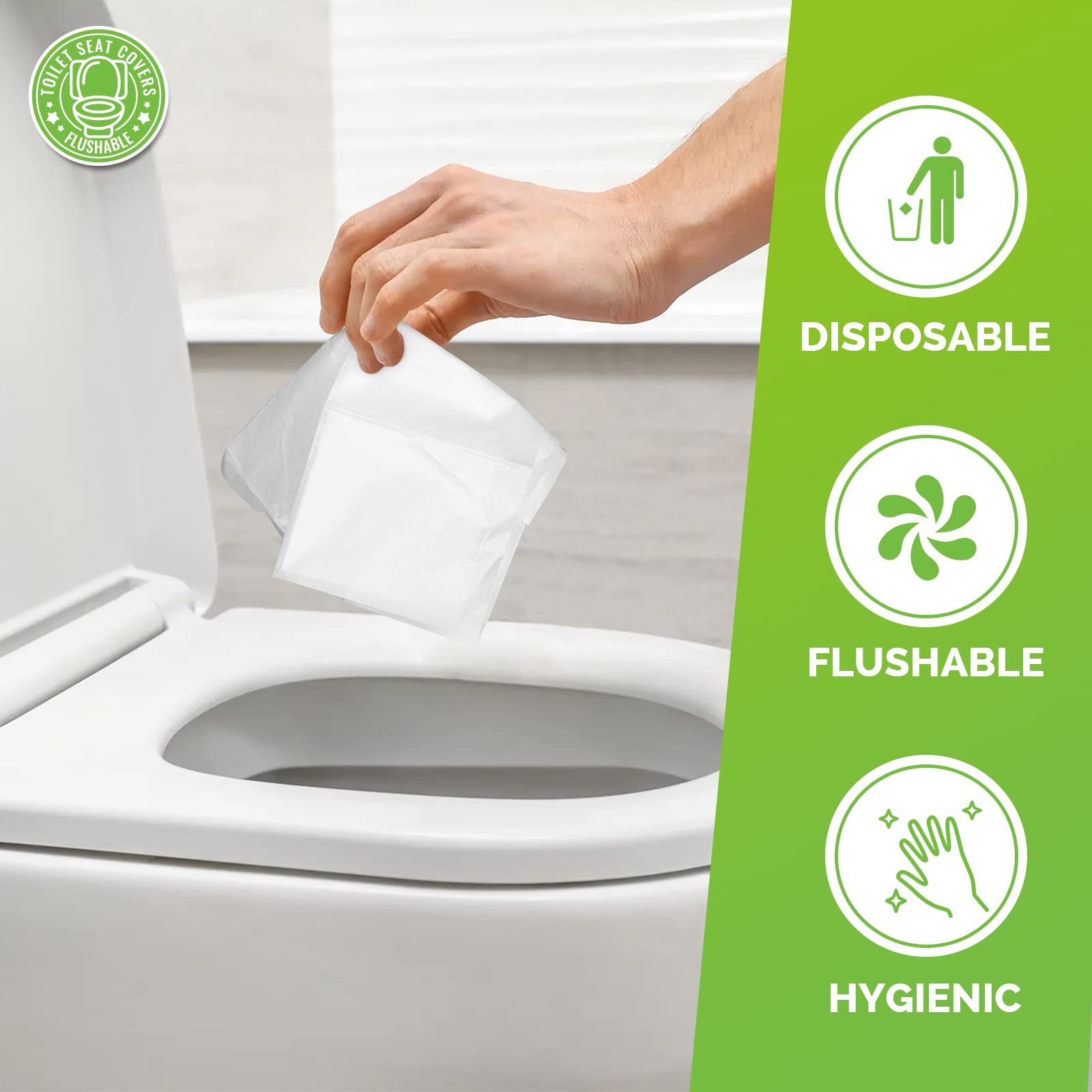 YGDZ Toilet Seat Covers Disposable, 110pcs Flushable Travel Disposable Toilet Seat Covers for Adults Kids Potty Training, Travel Essential Accessories for Airplane, Road Trips, Camping