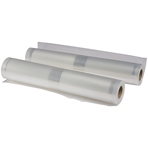 Nesco Deluxe Food VS-12 Vacuum Sealer, Silver & VS-04R Two 11" x 20' Vacuum Sealer Rolls & Vacuum Sealer Bags 8" x 20", Use for Sous Vide or Meal Prep, BPA Free