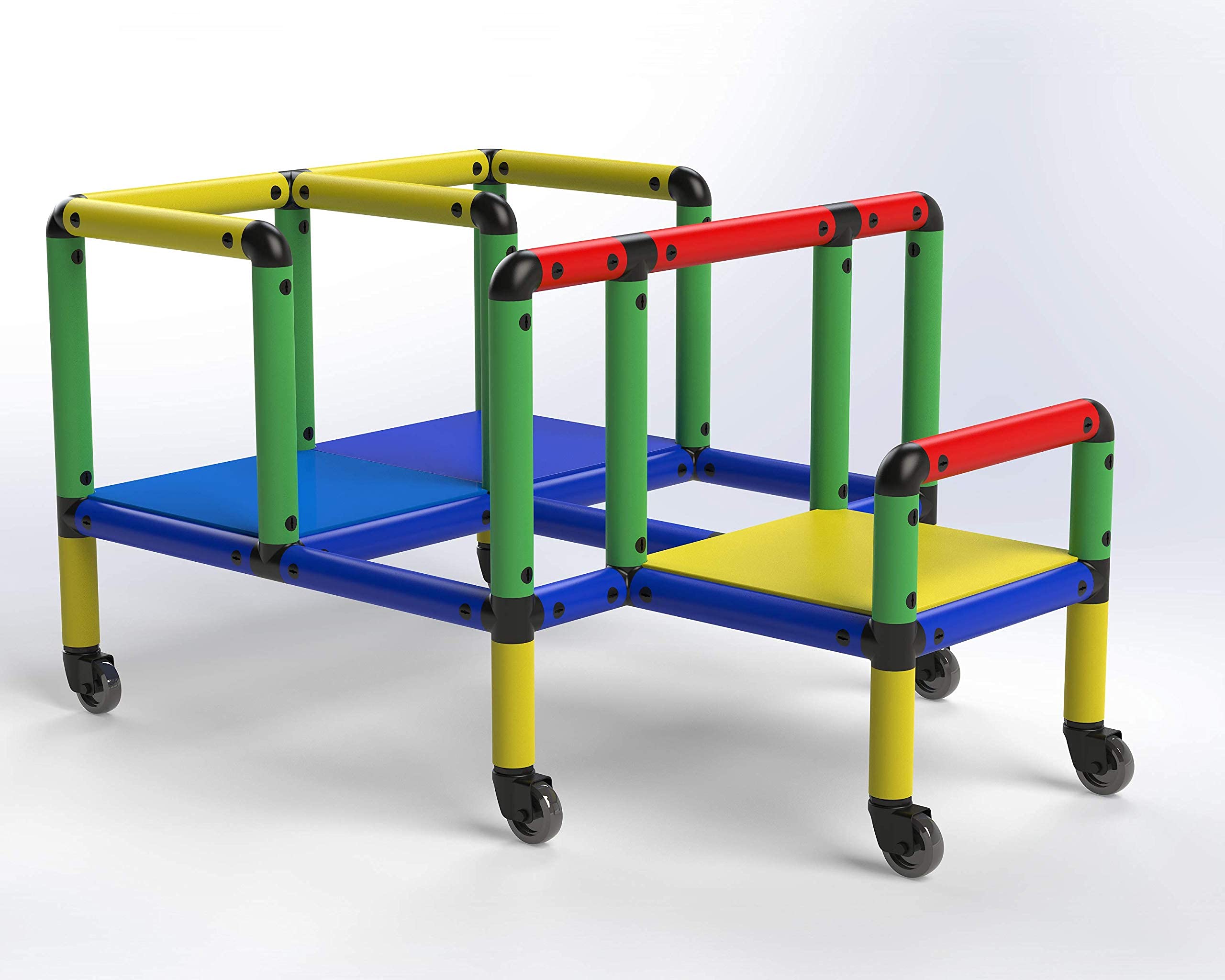 FUNPHIX Wheelies - Buildable Play Structure Set with Wheels, Indoor and Outdoor STEM Learning Construction Toy for Ages 2-12 Years
