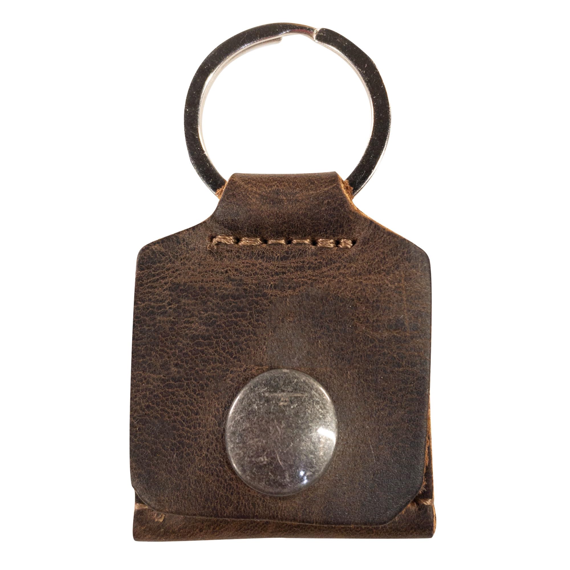 Hide & Drink, Squared Case for SD Card with Keyring, Rustic Keychain for Guitar Pick, Full Grain Leather, Handmade, Swayze Suede